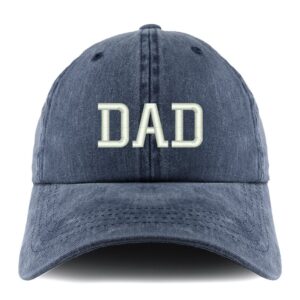 trendy apparel shop dad embroidered pigment dyed unstructured cap - navy