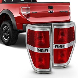 akkon - for [red clear] 2009-2014 ford f150 f-150 styleside pickup truck rear tail lights brake lamp replacement