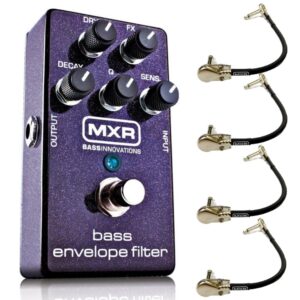 mxr m82 bass envelope filter effects pedal bundle with 4 mxr right angle patch cables