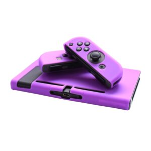 Hikfly 3pcs Silicone Gel Non-Slip Cover Skin Protector Case Kits Compatible for Nintendo Switch 6.2" Screen(2017) Consoles and Joy-Con Controllers with 8pcs Silicone Gel Thumb Grips Caps(Purple)