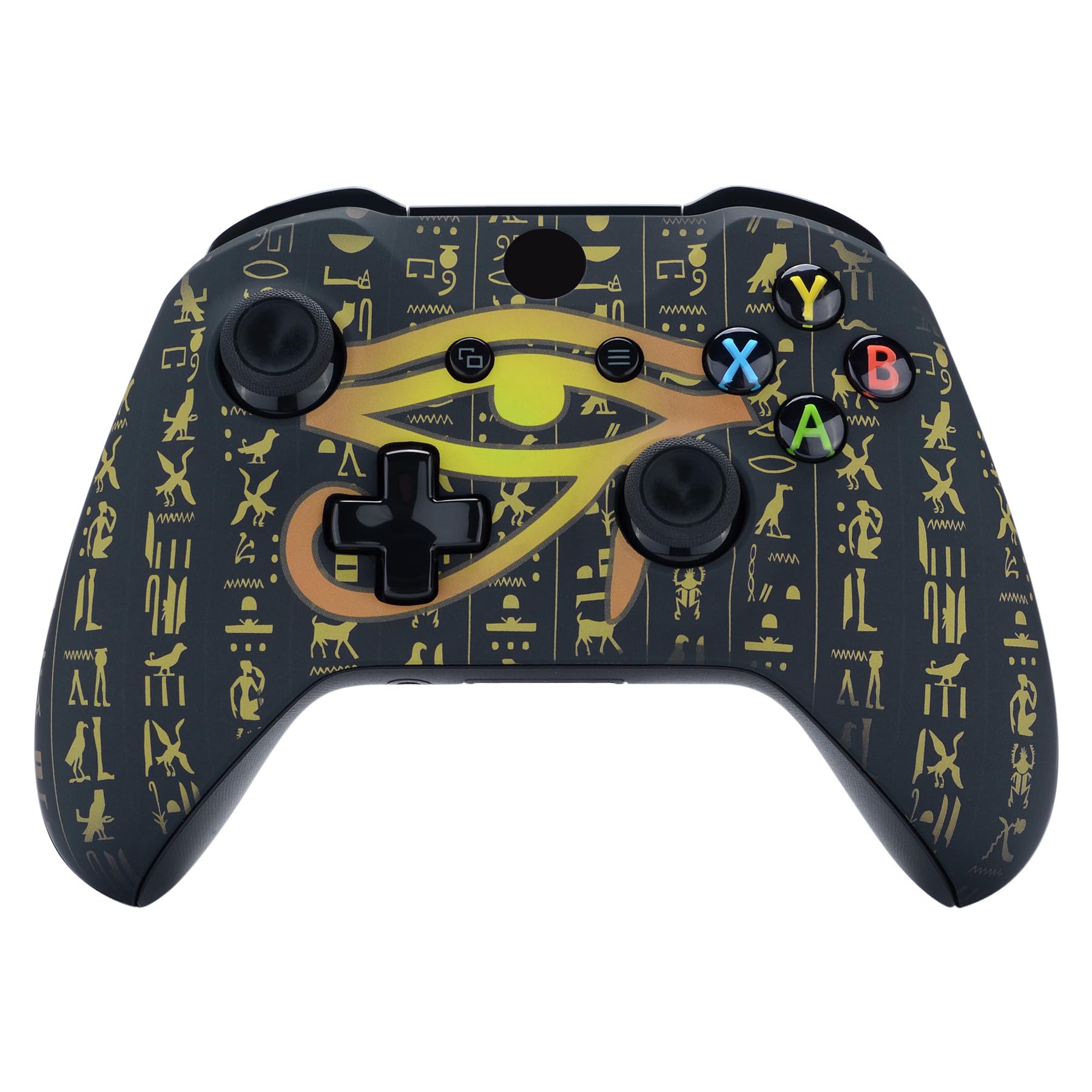 eXtremeRate Eye of Providence Origins Faceplate Cover, Soft Touch Front Housing Shell Case, Comfortable Soft Grip Replacement Kit for Xbox One S & Xbox One X Controller - Controller NOT Included