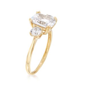 Ross-Simons 3.50 ct. t.w. CZ 3-Stone Ring in 14kt Yellow Gold. Size 9