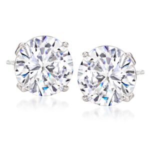 ross-simons 8.00 ct. t.w. cz stud earrings in 14kt white gold