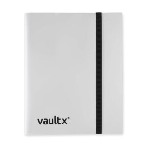 vault x binder - 9 pocket trading card album folder - 360 side loading pocket binder for tcg (white)