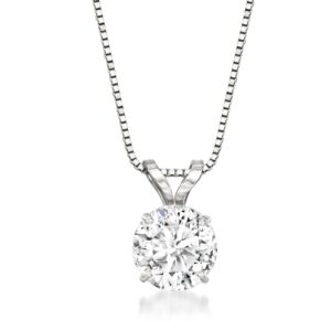 ross-simons 1.50 carat cz solitaire necklace in 14kt white gold. 18 inches