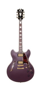 d'angelico deluxe dc semi-hollow electric guitar - matte plum