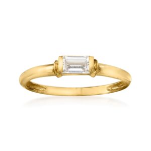 ross-simons 0.30 carat baguette cz solitaire ring in 14kt yellow gold. size 6