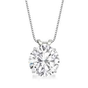 ross-simons 4.00 carat cz solitaire necklace in 14kt white gold. 18 inches