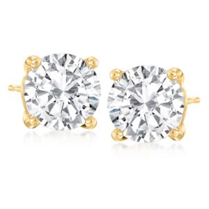 ross-simons 8.00 ct. t.w. cz stud earrings in 14kt yellow gold