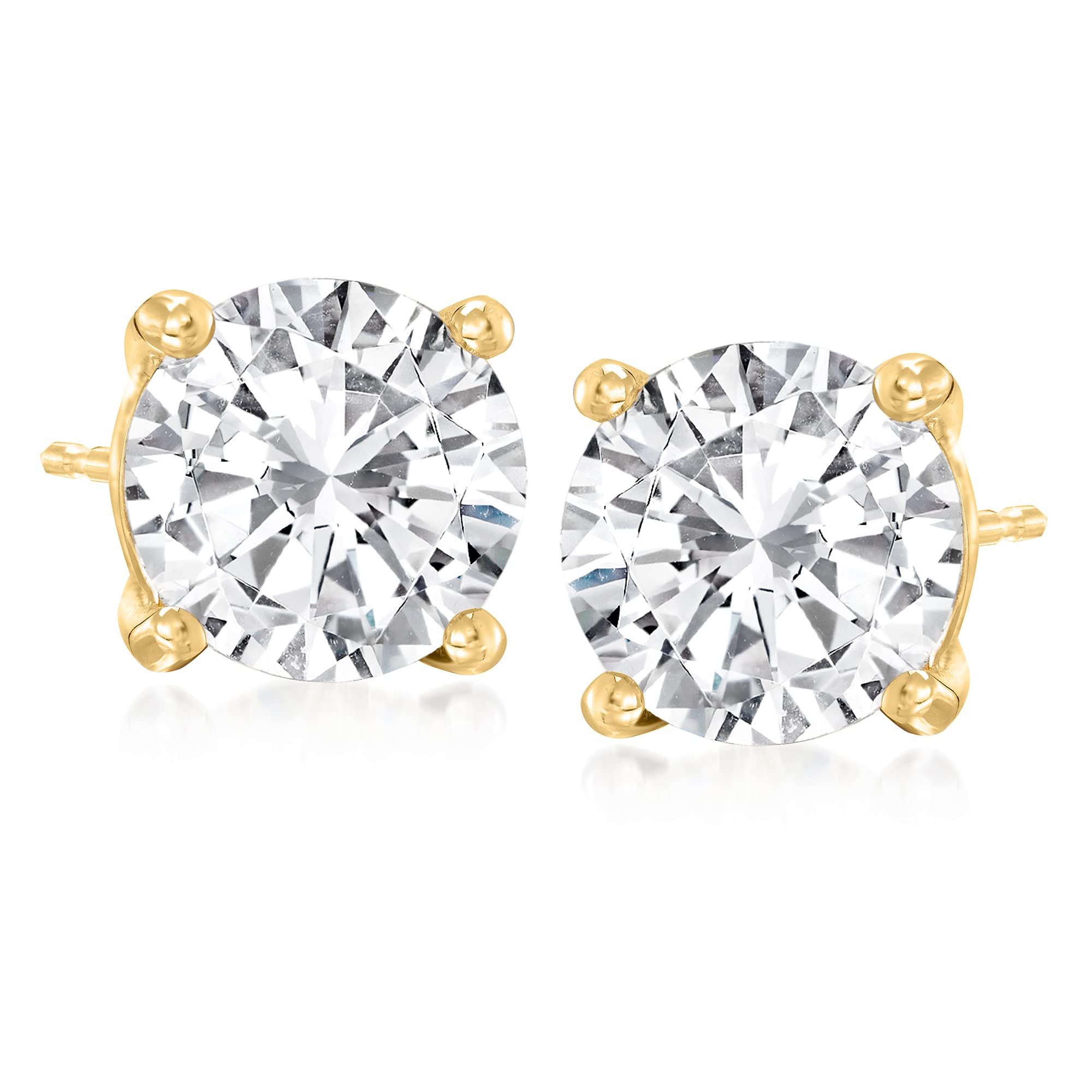 Ross-Simons 8.00 ct. t.w. CZ Stud Earrings in 14kt Yellow Gold