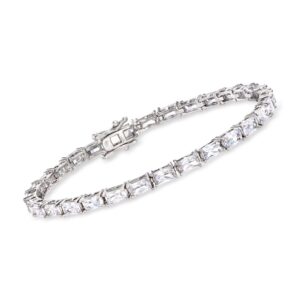 ross-simons 7.50 ct. t.w. baguette cz tennis bracelet in sterling silver. 7 inches