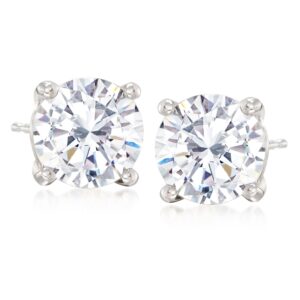 ross-simons round cz stud earrings in 14kt white gold