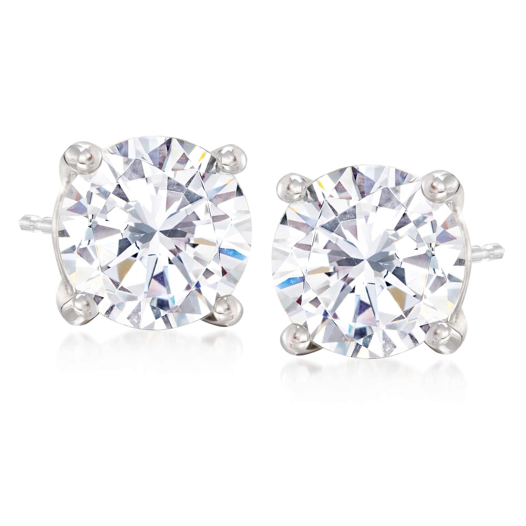 Ross-Simons Round CZ Stud Earrings in 14kt White Gold