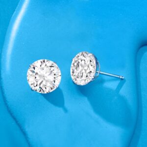 Ross-Simons Round CZ Stud Earrings in 14kt White Gold