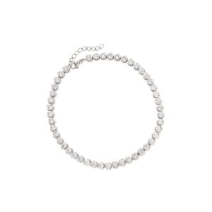 ross-simons 4.70 ct. t.w. cz anklet in sterling silver. 9 inches