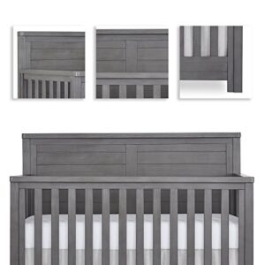 Evolur Belmar Flat 5-in-1 Convertible Crib in Rustic Grey, Features 3 Mattress Height Settings, Greenguard Gold Certified, Made of Kiln-Dried Hardwood