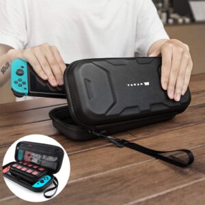 Mumba Carrying Case for Nintendo Switch OLED/Switch, Deluxe Protective Travel Carry Case Pouch for Nintendo Switch Console & Accessories (Black)