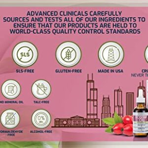 Advanced Clinicals Rosehip Oil Facial Skin Care Serum Moisturizer Face Oil W/Vitamin C & Vitamin E For Reducing Appearance Of Sun Damage Skin, Age Spots, & Wrinkles, 1.8 Fl Oz (Pack of 2)