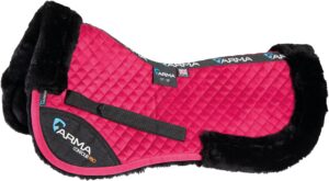 arma suede saddle pad (raspberry, 15-16.5")