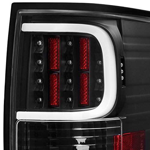 AKKON - For 2009-2014 Ford F150 Pickup Truck Black LED Tube Tail Lights Brake Lamps Left and Right Pair Set