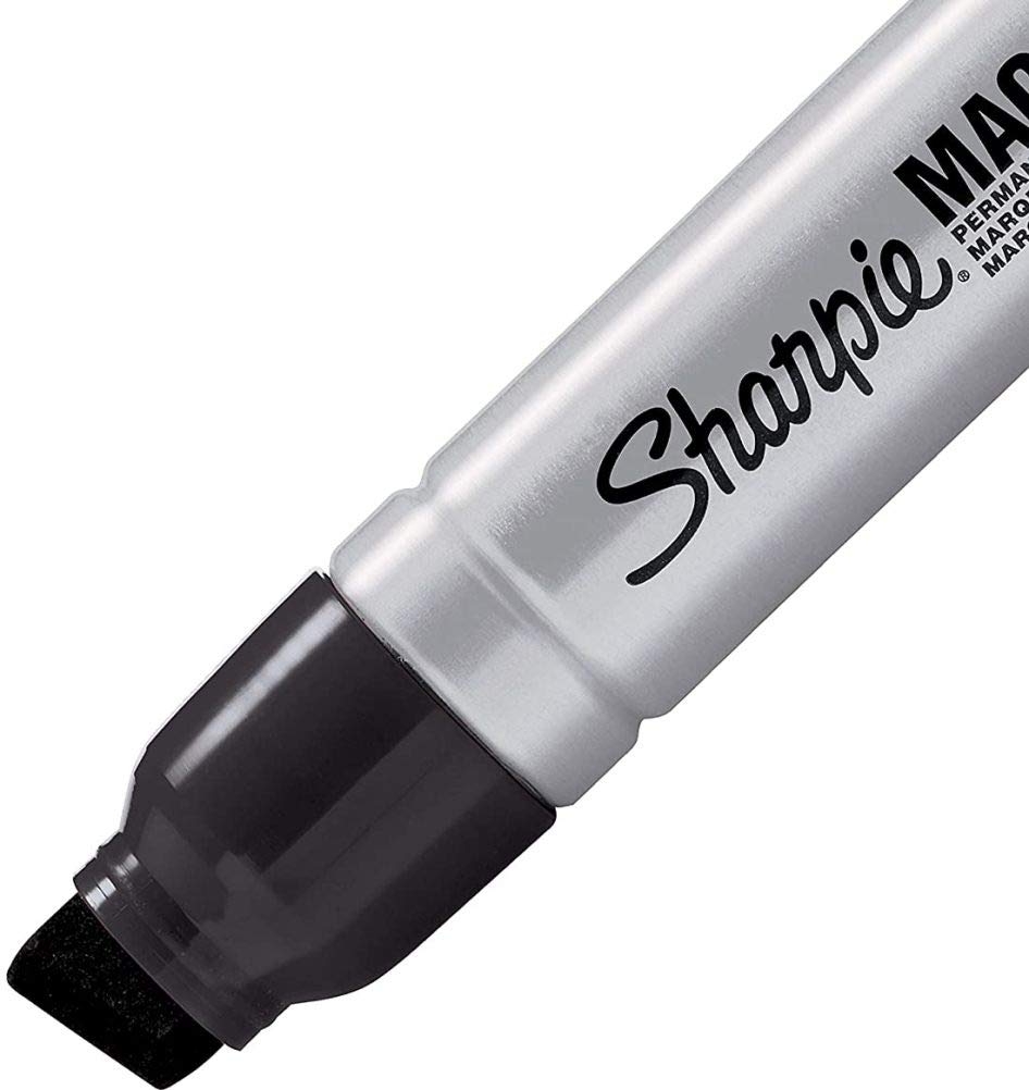 Sharpie 44001 Oversized Chisel Tip Extra Wide Magnum Permanent Marker (2 Boxes), Black, Sturdy Extra-wide Felt Chisel Tip, Quick-drying Ink is Fade-and Water-Resistant, 12 Marker Per Box