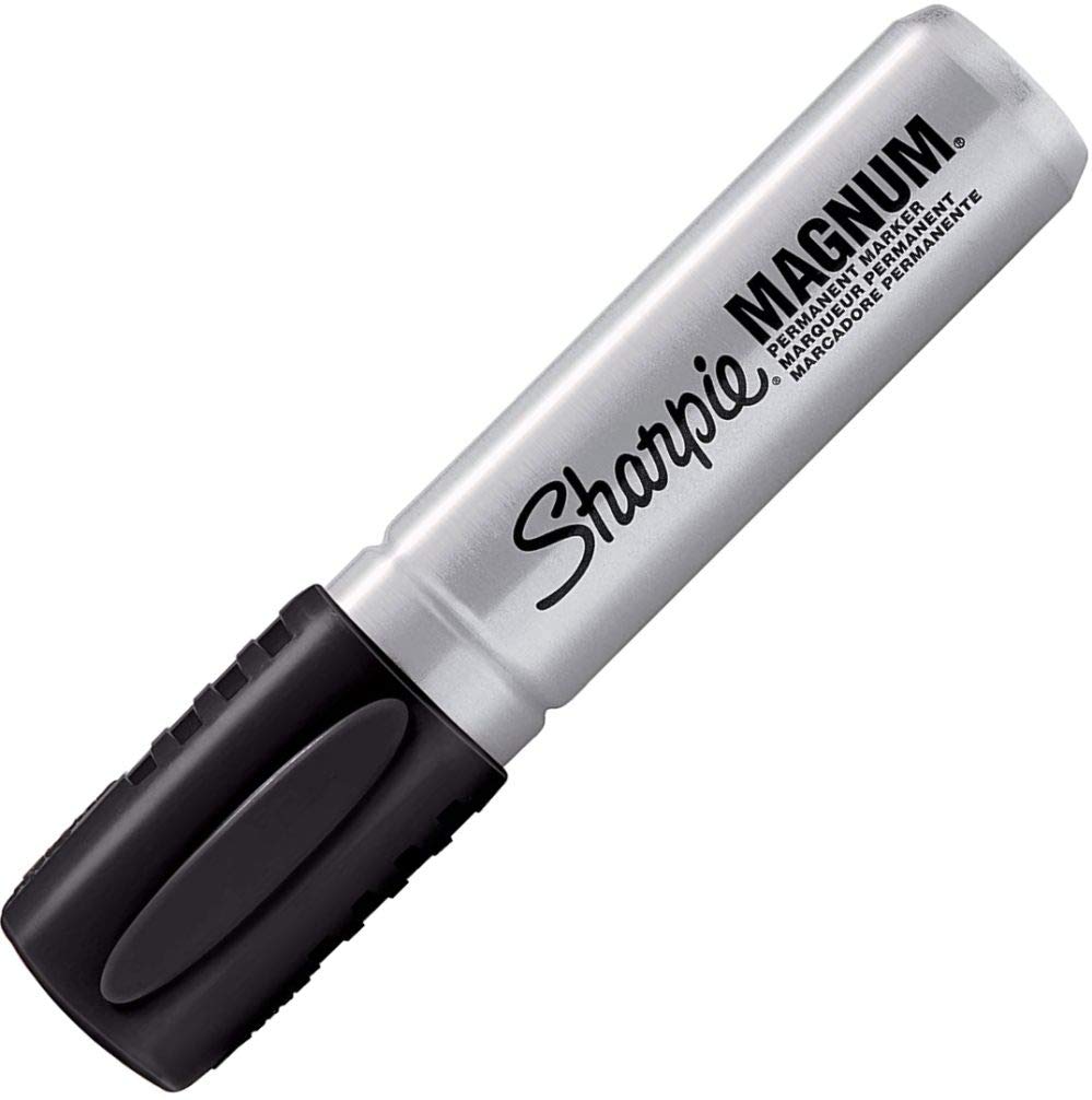 Sharpie 44001 Oversized Chisel Tip Extra Wide Magnum Permanent Marker (2 Boxes), Black, Sturdy Extra-wide Felt Chisel Tip, Quick-drying Ink is Fade-and Water-Resistant, 12 Marker Per Box