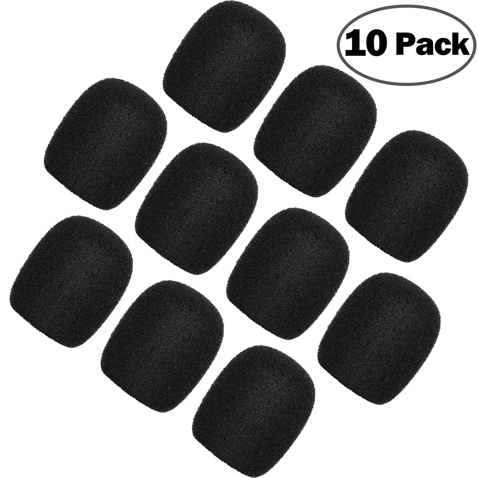 ChromLives Lapel Headset Microphone Windscreens Foam Covers Microphone Covers Mini Size Color Black 10 Pack