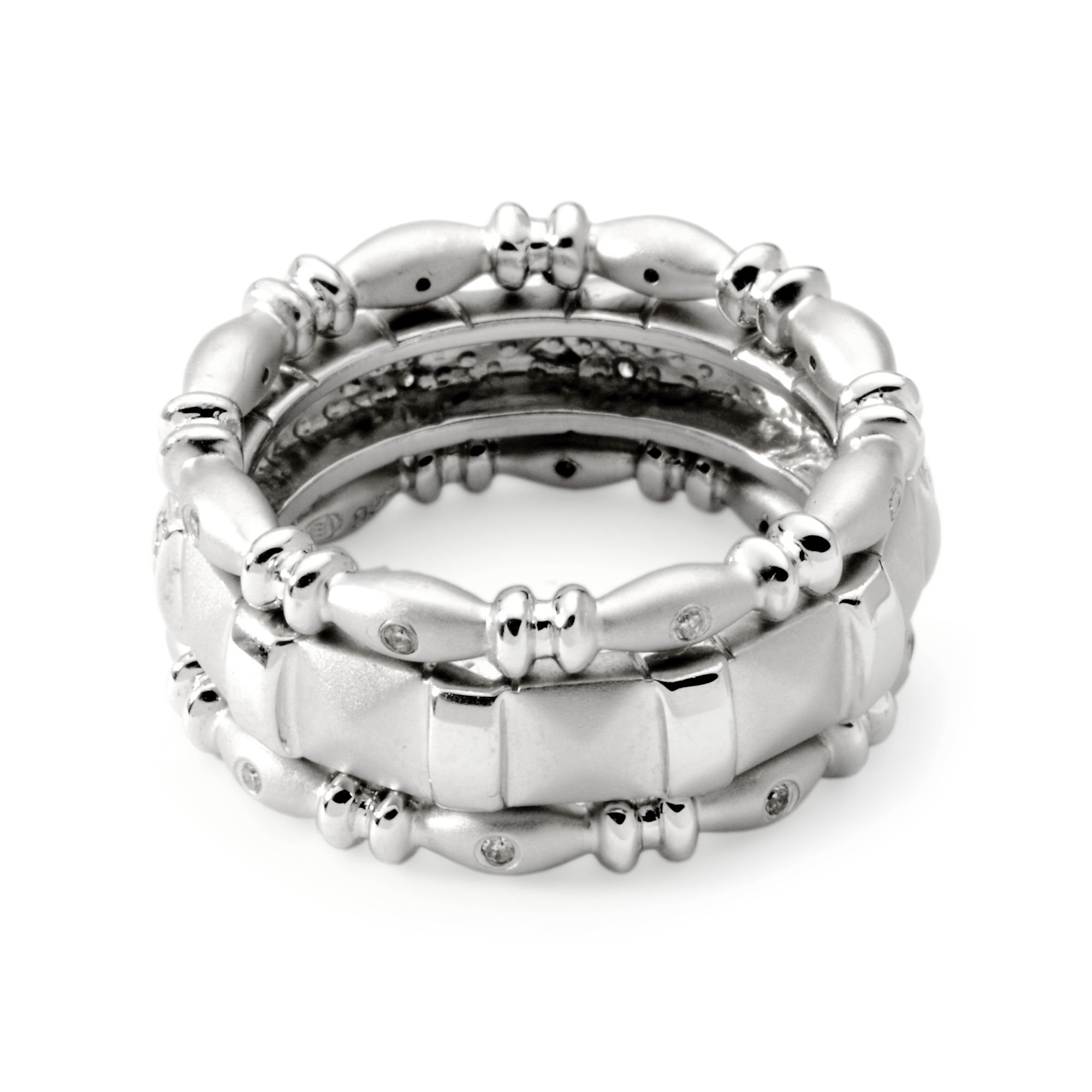 Ross-Simons 0.10 ct. t.w. Diamond Jewelry Set: 3 Stackable Eternity Bands in Sterling Silver. Size 8