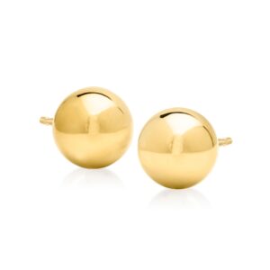 ross-simons italian 8mm 18kt yellow gold ball stud earrings