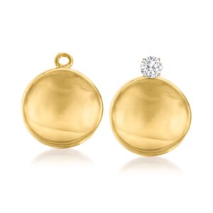 ross-simons 14kt yellow gold concave petite disc drop earring jackets