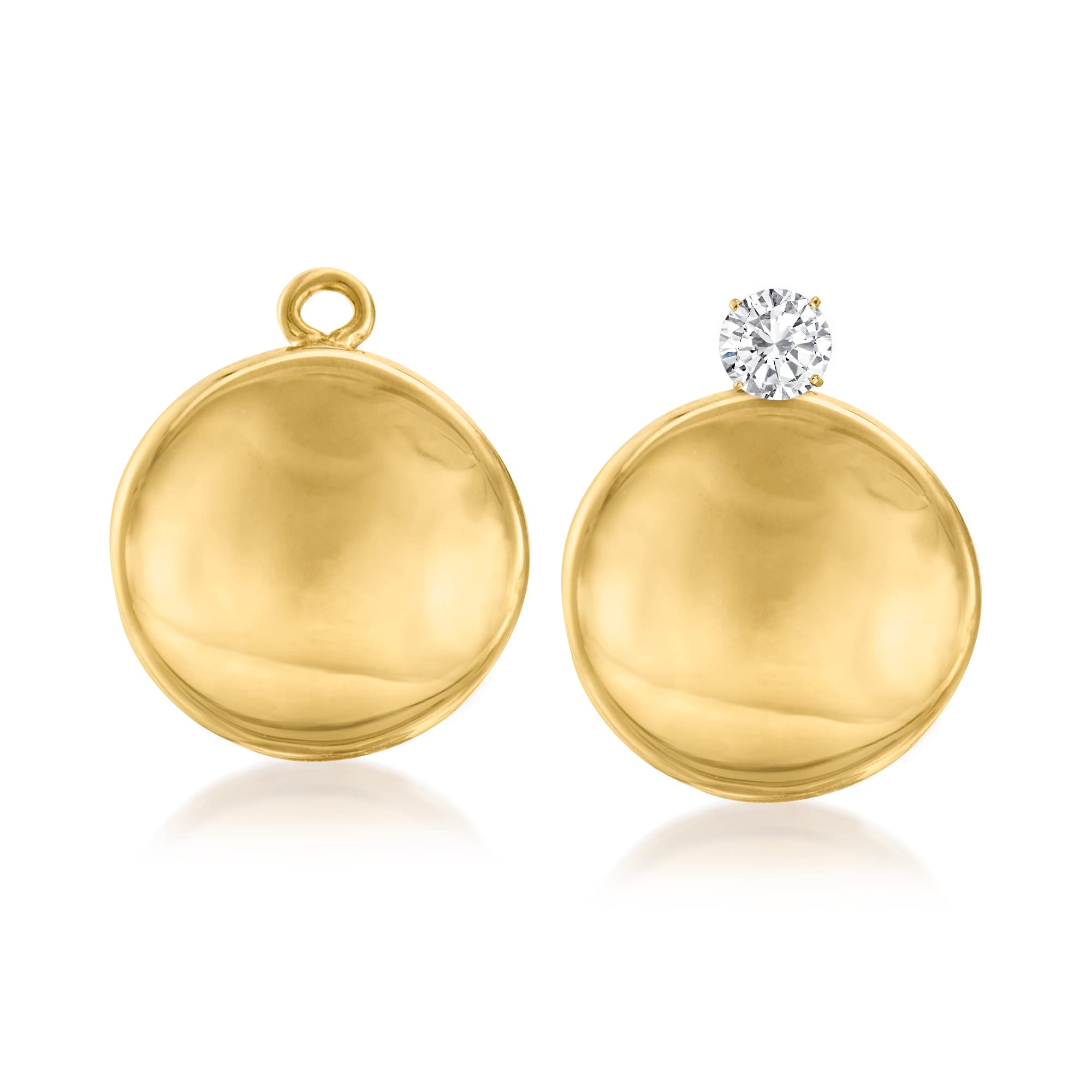 Ross-Simons 14kt Yellow Gold Concave Petite Disc Drop Earring Jackets