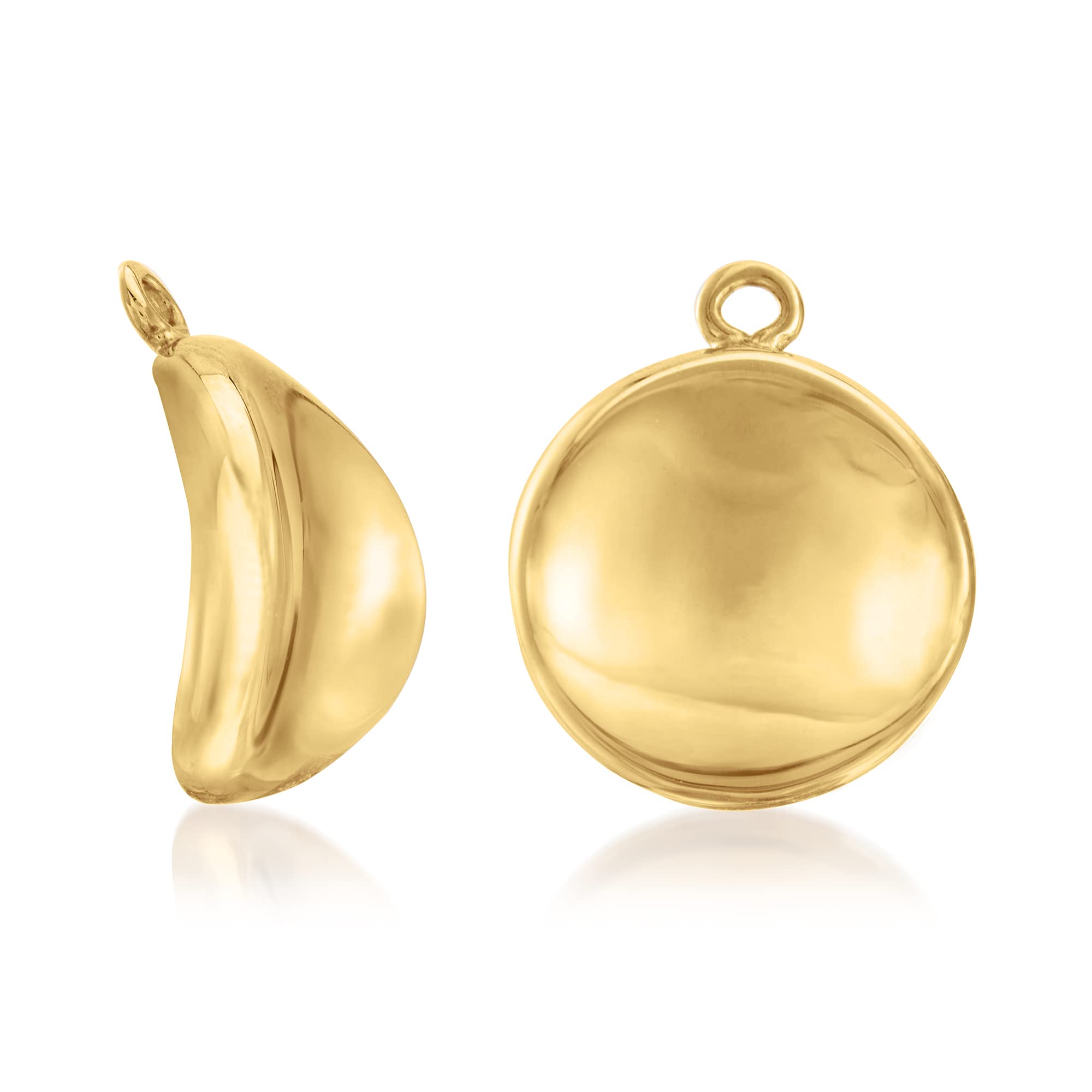 Ross-Simons 14kt Yellow Gold Concave Petite Disc Drop Earring Jackets