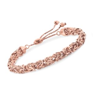 ross-simons 18kt rose gold over sterling byzantine bolo bracelet