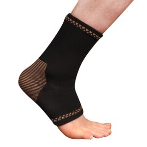 copper d 1 sleeve black copper rayon from bamboo copper compression ankle for relief from injuries and more or comfort support for every day uses, large xlarge