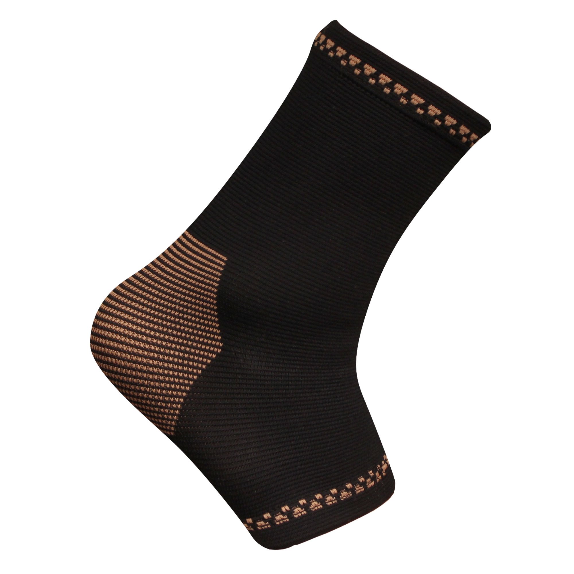 Copper D 1 Sleeve Black Copper Rayon from Bamboo Copper Compression Ankle for Relief from Injuries and more or Comfort Support for Every Day Uses, Large Xlarge