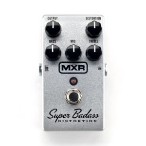 MXR M75 Super Badass Distortion Guitar Effects Pedal with Power Supply, 2 Patch Cables, and 6 Dunlop Picks