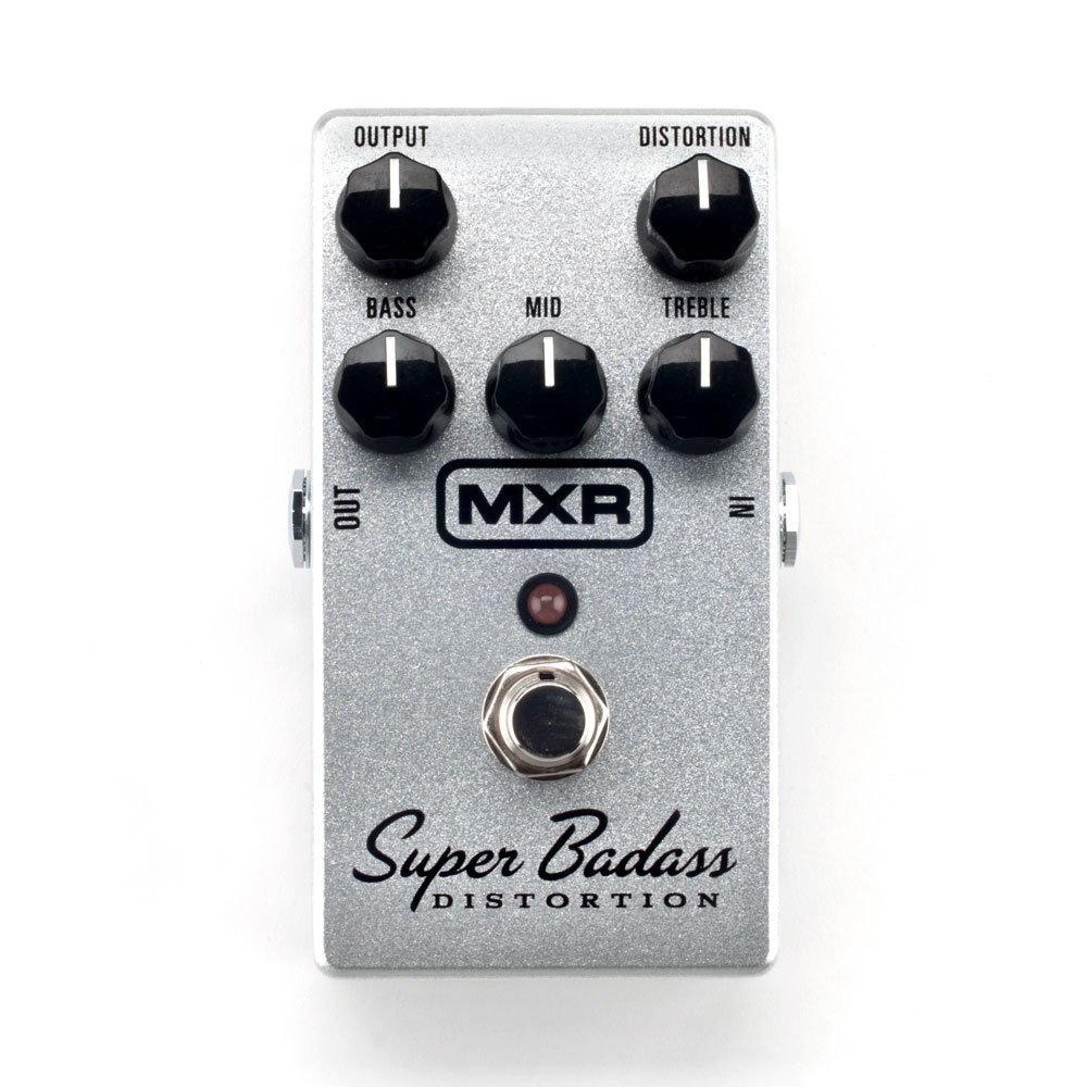 MXR M75 Super Badass Distortion Guitar Effects Pedal with Power Supply, 2 Patch Cables, and 6 Dunlop Picks