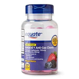 equate extra strength antacid & anti-gas chewable berry tablets, 750 mg - 54 count