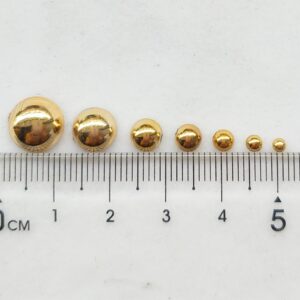 Chenkou Craft 3000PCS 7 Sizes (2.5/3/4/5/6/8/10mm) 1 Box Gold Round Flatback Imitation Half Pearls Bead Loose Beads Gem (Gold Half Ball)