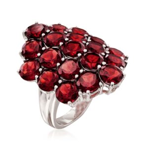 Ross-Simons 19.00 ct. t.w. Garnet Cluster Ring in Sterling Silver. Size 6