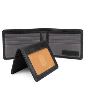 Timberland PRO mens Leather Rfid With Removable Flip Pocket Card Carrier Wallet, Black/Brandy, One Size US