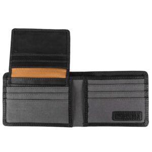 Timberland PRO mens Leather Rfid With Removable Flip Pocket Card Carrier Wallet, Black/Brandy, One Size US