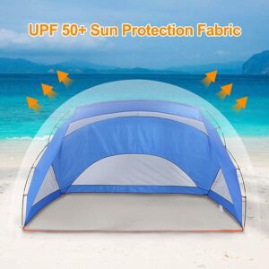 ALPHA CAMP 3 Person Sports/Beach Shelter Easy Up Sun Shade - 9’ x 6’ Blue