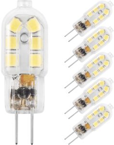 amazing power g4 led bulb, 12v bi pin base bulb, not dimmable g4 20w light bulb equivalent, warm white 3000k, 5-pack