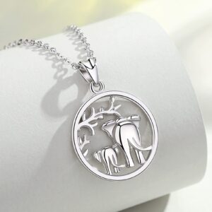 AEONSLOVE Elephant Necklace, 925 Sterling Silver, Mother Daughter Jewelry, Pendant, Women's, Gift