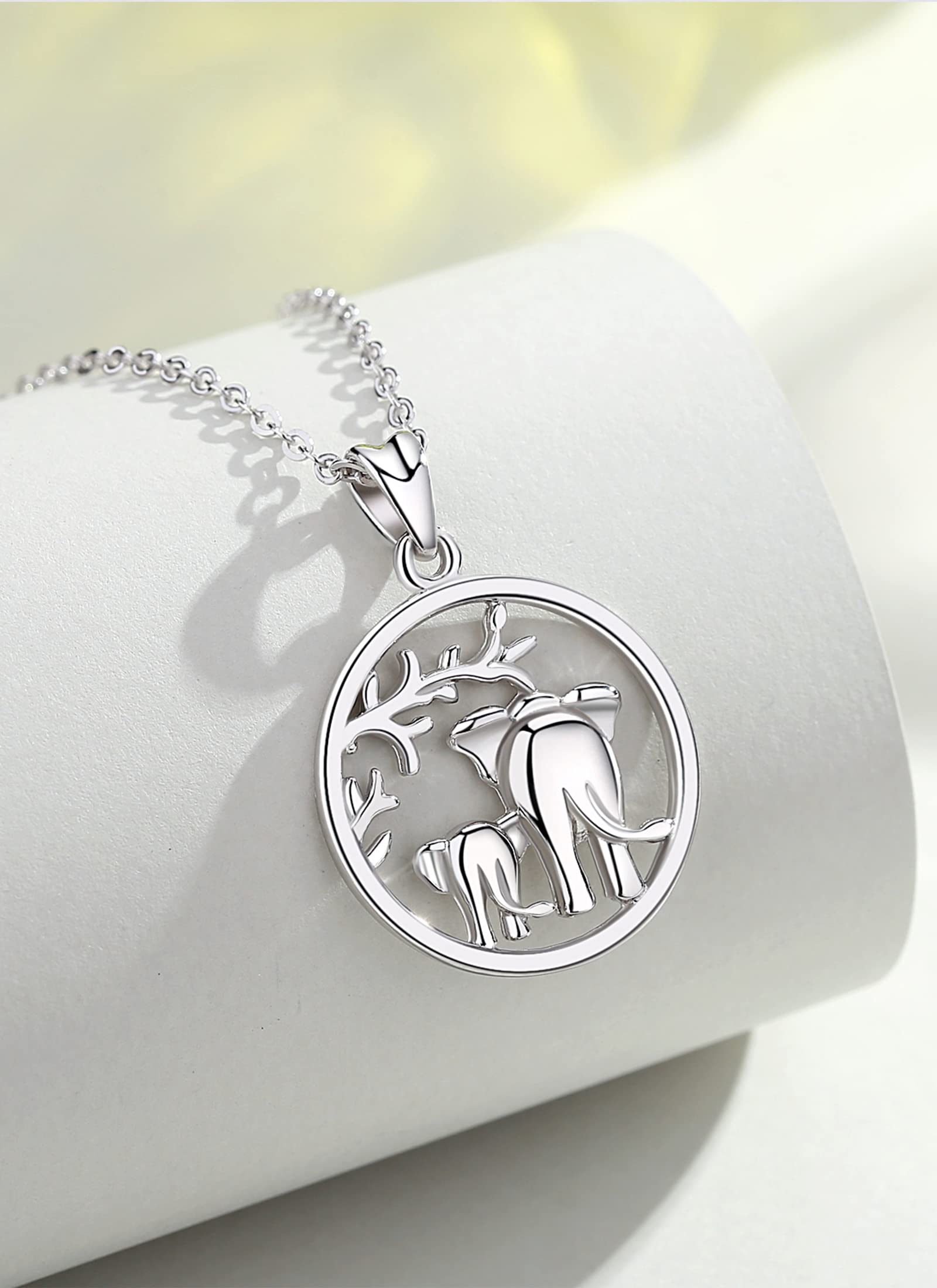 AEONSLOVE Elephant Necklace, 925 Sterling Silver, Mother Daughter Jewelry, Pendant, Women's, Gift