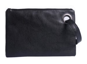 hycurey oversized clutch bag purse and handbag womens large pu leather evening wristlet handbags black