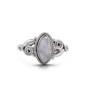 koral jewelry moonstone vintage gipsy spiral side small ring 925 sterling silver boho chic us size 5 6 7 8 9 (8)