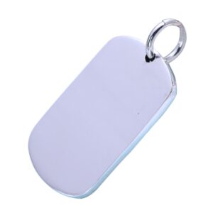 blank solid 999 sterling silver dog tag pendant for men women