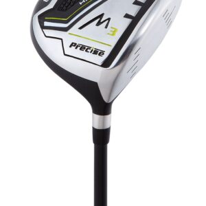 Precise M3 Tall Men's Right Handed Complete Golf Club Set (6'1" to 6'4") Include: 460cc Driver, 3 Wood, 21* Hybrid, 6-9 Irons, Pitching Wedge, Putter, Deluxe Stand Bag & 3 Headcovers, Black Lime